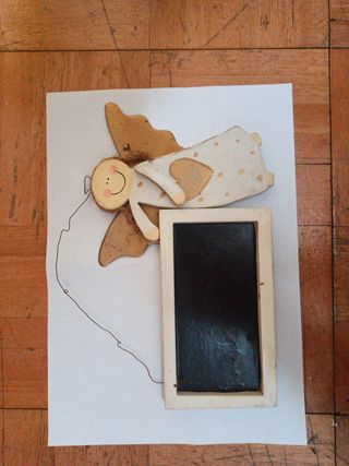 Mini lavagna in legno con Angelo