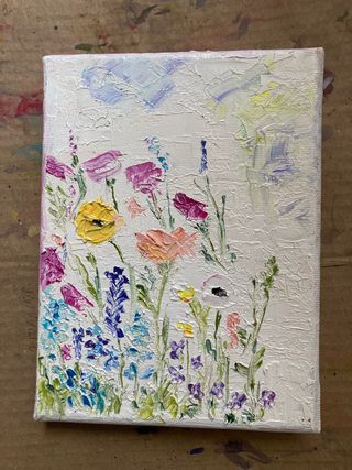 Dipinto su tela olio a spatola fiori