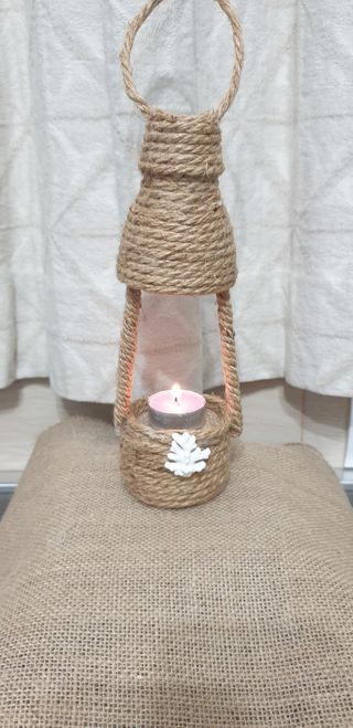 portacandele  in corda artigianale 