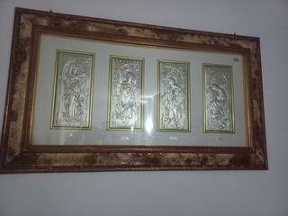 Quadro 4 stagione in argento 925