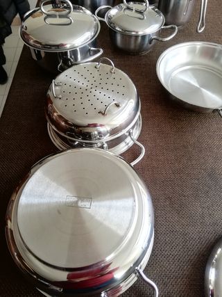 Batteria di pentole acciaio inox triplo fondo