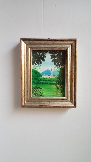 Quadretto con cornice pittura ad olio cm.11x13