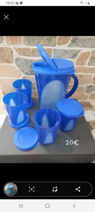 brocca e 4 bicchieri tupperware