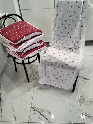 completo cucina 4 cuscini + tenda porta-finestra 