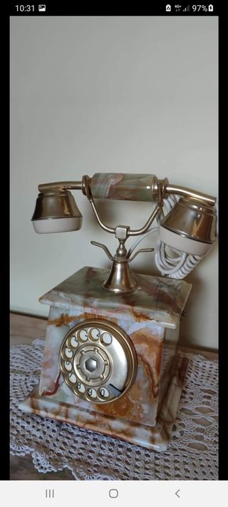 Vendo tavolino marmo e ottone Vintage €90 Telefono