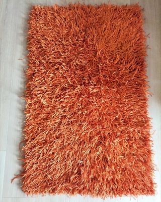 2 Tappeti Arredamento con pelo lungo colore aranci