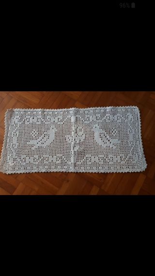 Centro tavola vintage fatto a mano cm.51x26. Nuovo