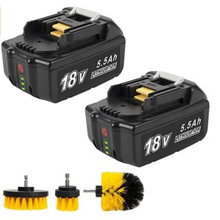 doppia batteria Makita 5,5 mah con  set spazzole 