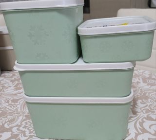 set  4 contenitori salvafreschezza colore verde 