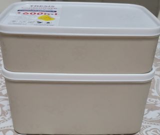 set 2 contenitori salvafreschezza colore beige 