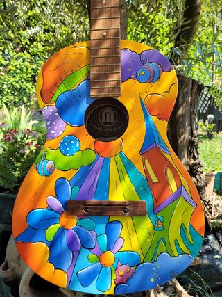 chitarra dipinta a mano 