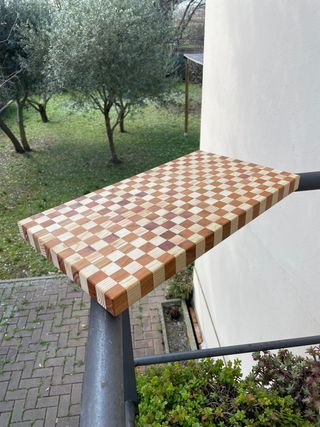 Tagliere battilarda in legno artigianale a scacchi