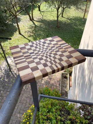 Tagliere battilarda in legno artigianale a scacchi