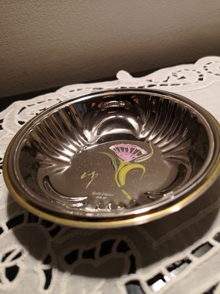 piccola ciotola acciaio e oro, decorata