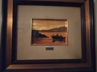 Quadro con cornice legno firmato