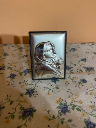 Mini quadretto con madonna e bambino argento 925
