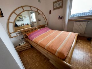 Letto King Size Bambu con comodini e specchio 