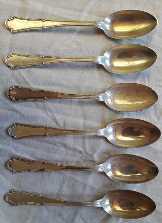 Sei Cucchiaini da tè Vintage, in Argento 800