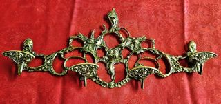 Antico appendiabiti in ottone 46x 21,5cm