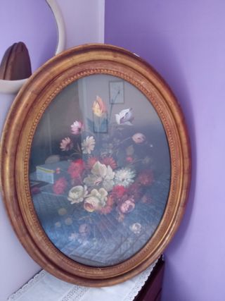 quadro floreale ovale vintage