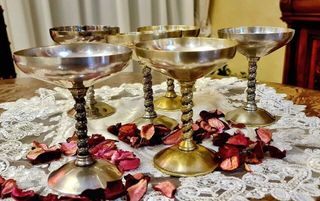 Servizio di 6 antiche coppe per gelato macedonia