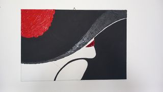 Quadro donna con cappello
