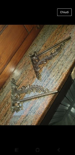 2 reggi mensola vintage