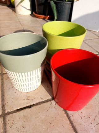 set 3 vai ceramica in vari colori