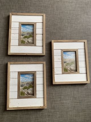 3 cornici nuovi in legno 