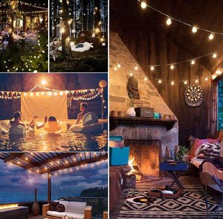 Striscia lampadine solari led con pannello solare 