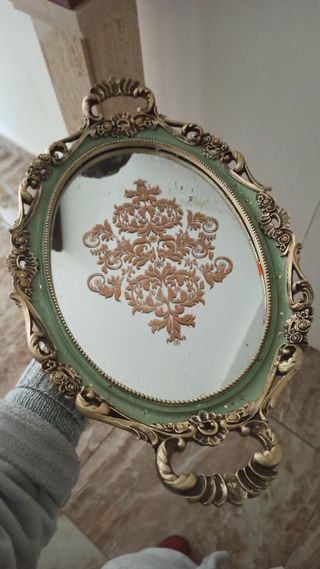 specchio vassoio barocco damascato