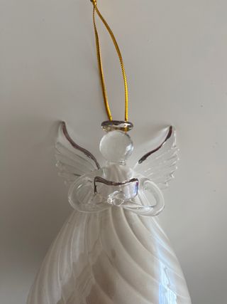 Angelo in porcellana e vetro decoro Albero Natale