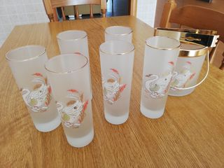 Bicchieri e porta ghiaccio anni 80