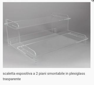 Scaletta espositiva due piani smontabile 