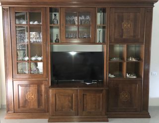 Parete attrezzata noce massello Cantiero