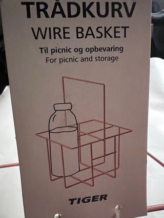 N.3 wire basket tiger portabottiglie pic nic