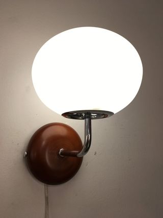 Aplic legno ciliegio vetro soffiato