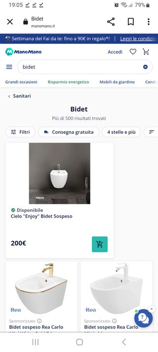 Cielo Enjoy sospeso bidet 