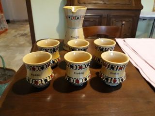 Set Caraffa + 6 tazze FIUGGI 