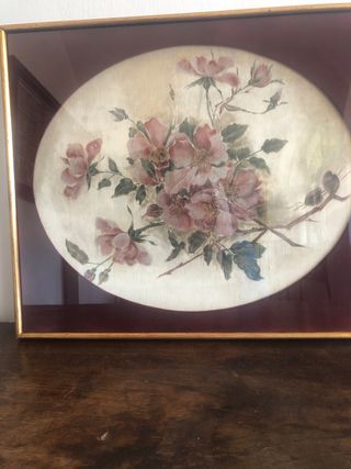 Dipinto su seta dell'800