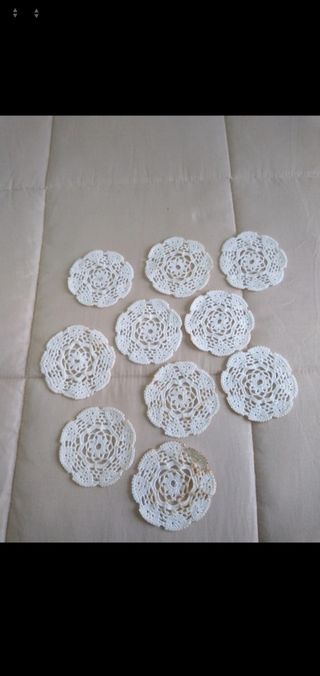 numero 10 piastrelle di cotone lavorate a uncinett