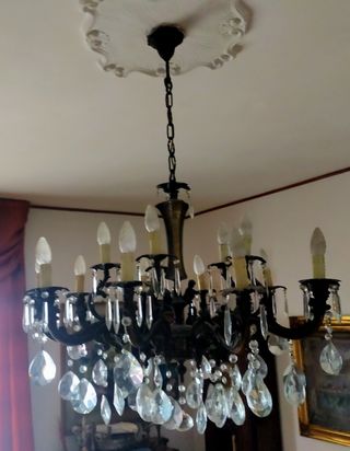 lampadario con gocce vintage 