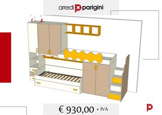 Soppalco Accessoriato con Reti a Doghe Incluse in