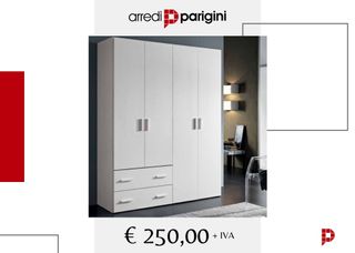 Armadio Moderno quattro ante battenti e due casset