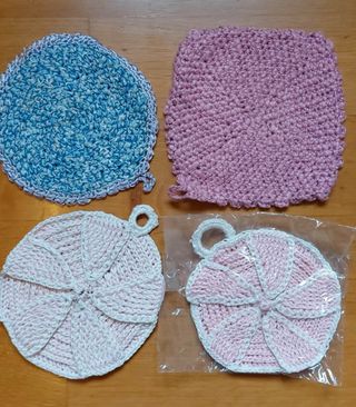 Presine cucina 4 pz fatte a mano all'uncinetto