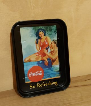 Set 2 Bicchieri nuovi coca cola+ vassoio Coca cola