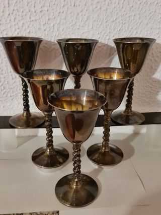 6 calici Valero silver plated