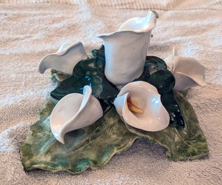 CENTROTAVOLA IN CERAMICA CON PORTACANDELA