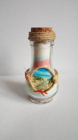 Boccetta con paesaggio marino dipinto a mano 