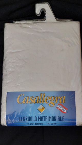 Lenzuolo Matrimoniale in Flanella 100% Cotone 
